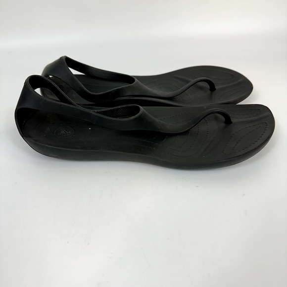Crocs Shoes Crocs Solid Black Sexi Flip Flop Sandal Womens 9 Summer Beach Poshmark
